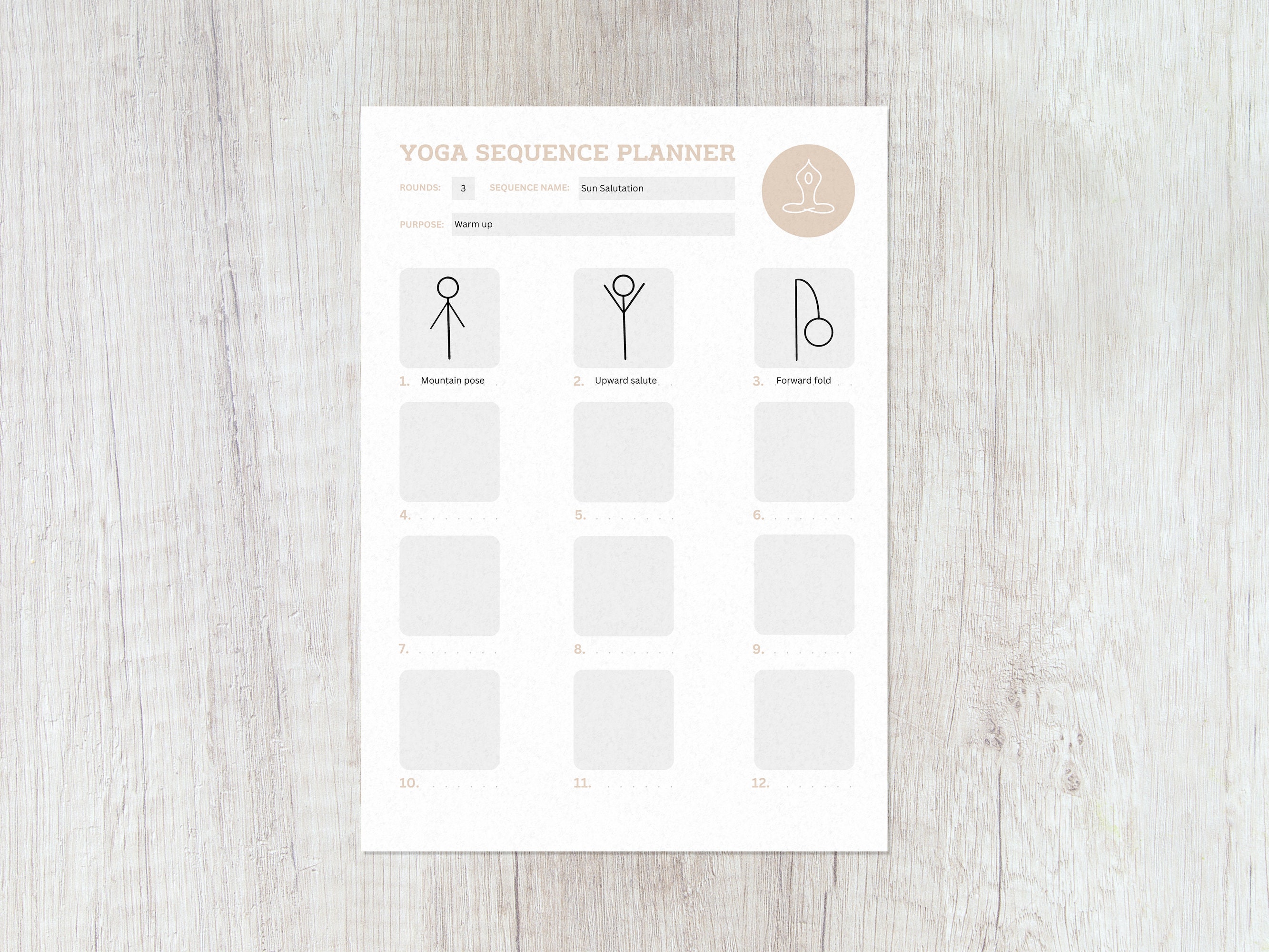 Custom A4 Yoga Sequence Planner - Personalised Yoga Class Planner ...