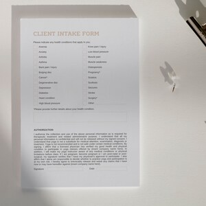 Custom A4 Yoga Client Intake Form - Yoga Customer Registration Form ...