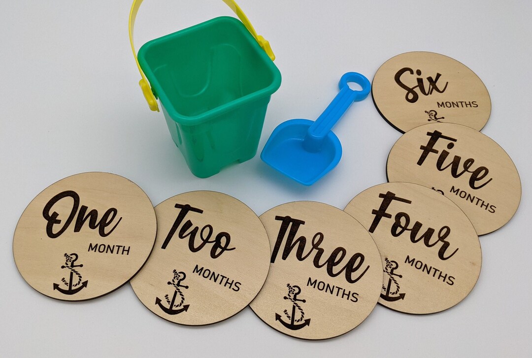 Nautical Baby Milestone Rounds SVG | Glowforge Cricut Sihouette | Laser ...