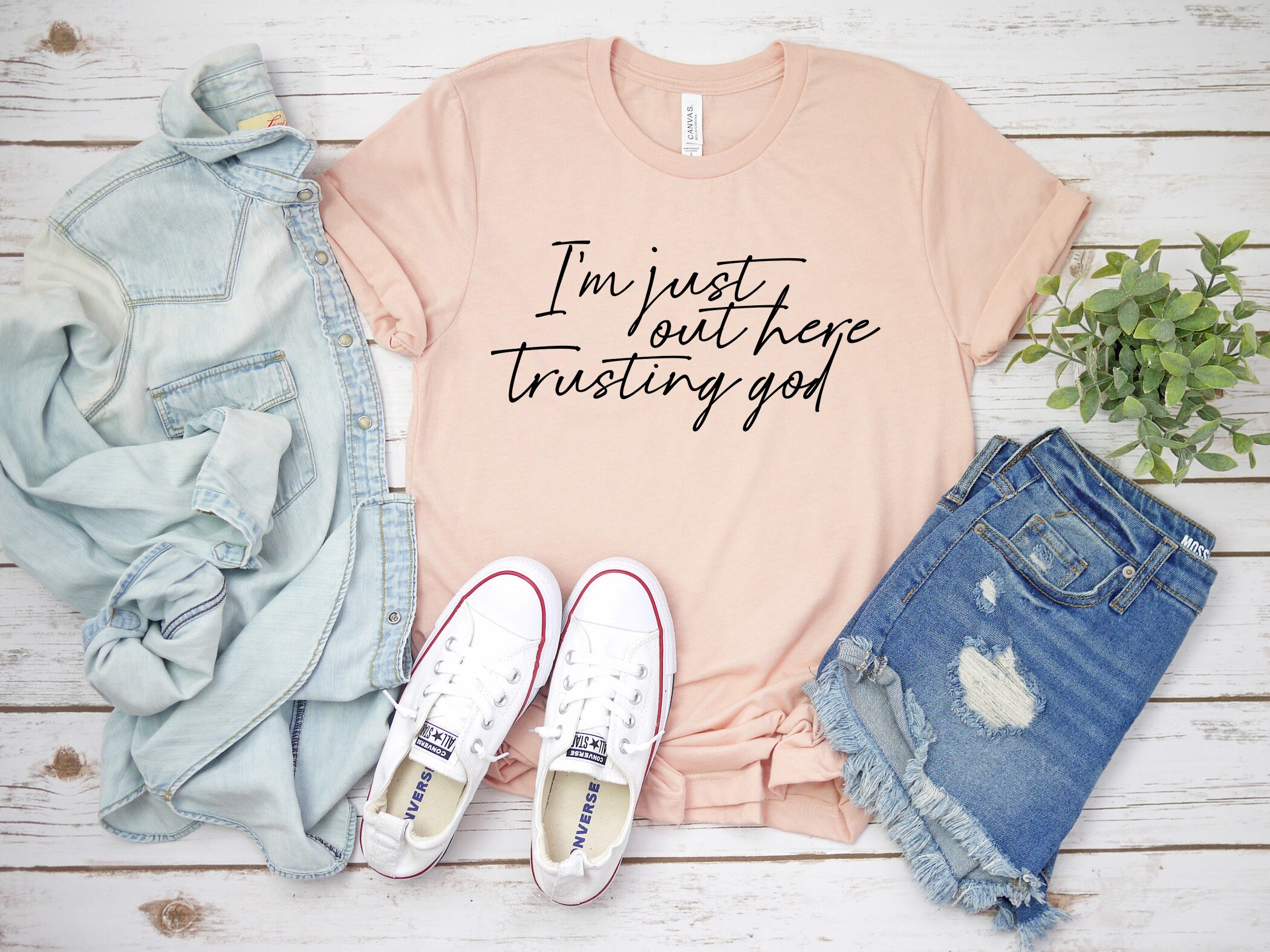 I'm Just Out Here Trusting God T-shirt. Faith T-shirt - Etsy