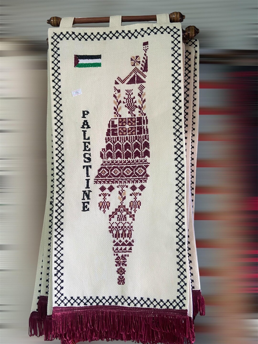 Palestinian Tatreez Embroidery Map With Kuffiyeh Pattern - Etsy