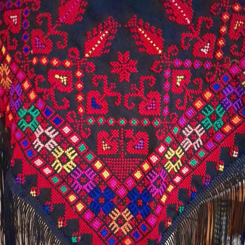 Hand Embroidered Scarf - Etsy