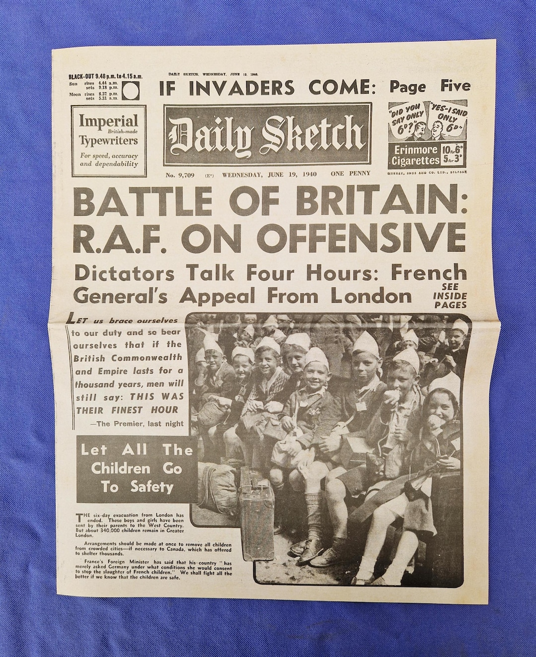 WW2 Battle of Britain Newspaper - Etsy UK