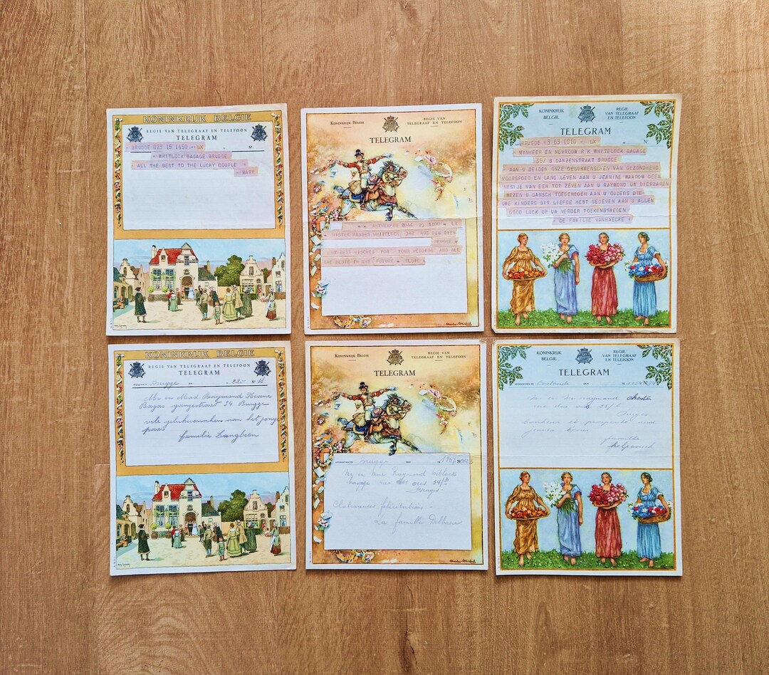 6 Vintage Belgian Telegrams From the 1940s - Etsy