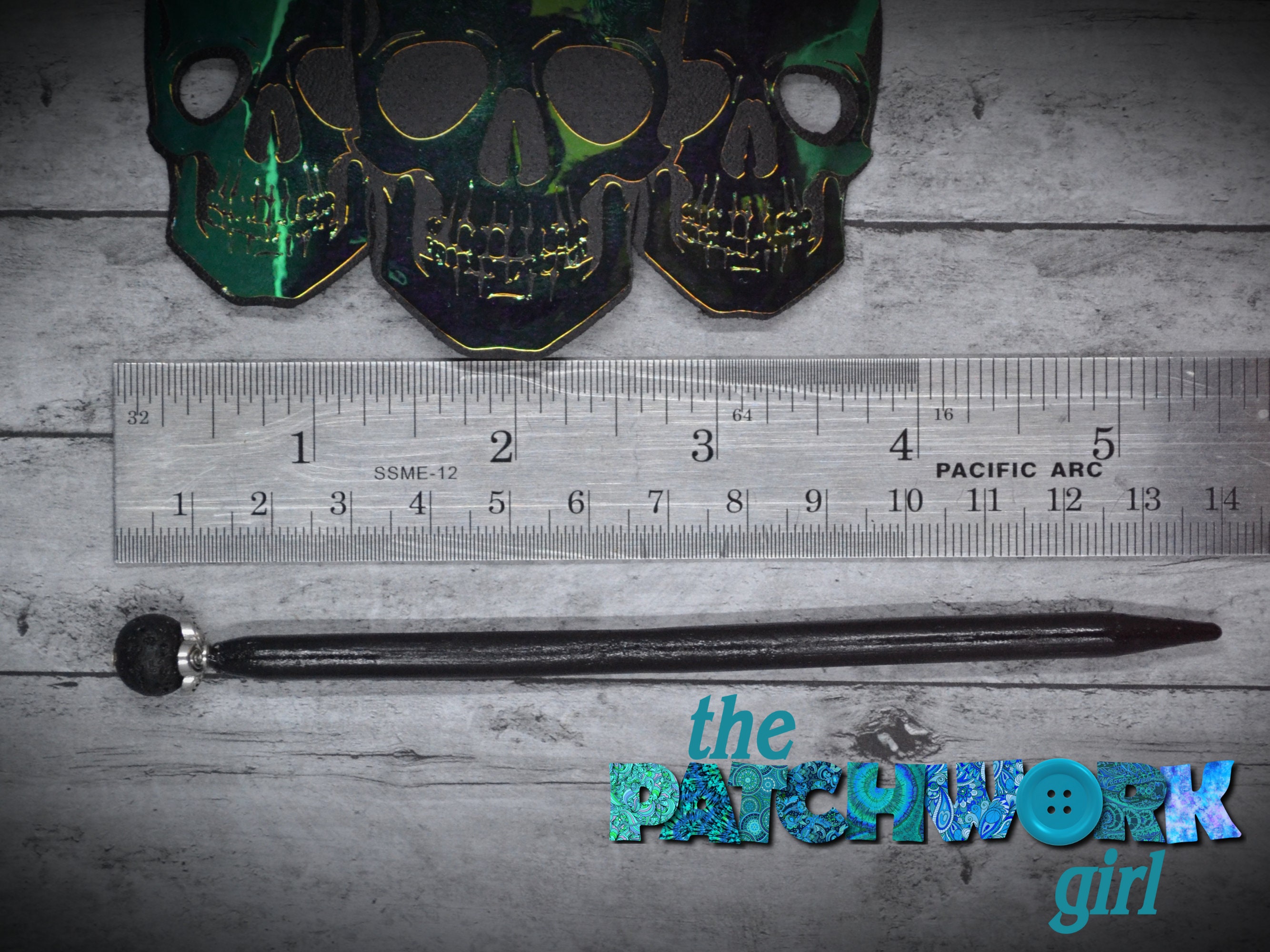 Holographic Color Shift Skull Hair Slide, Goth Hair Accessories, Stick ...