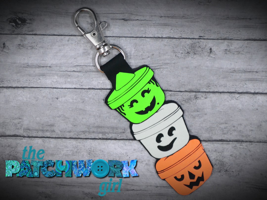 Halloween Buckets Keychain Glow in the Dark Bag Clip Vegan - Etsy