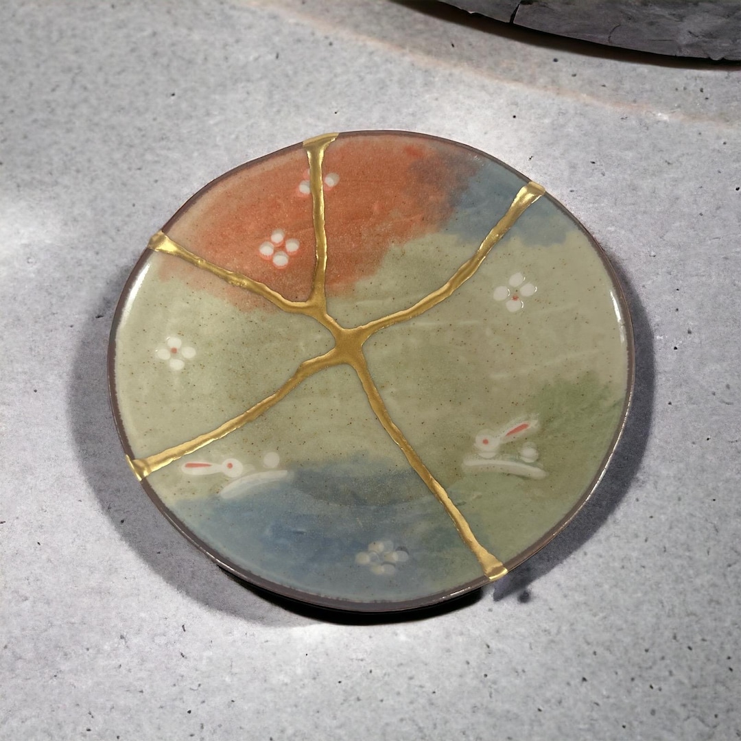 Kintsugi Plate With Plate Stand - Etsy
