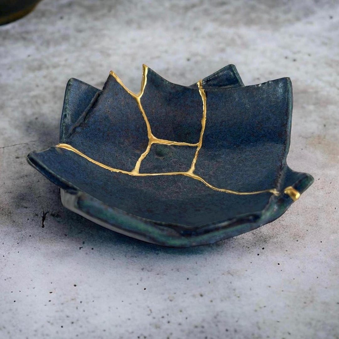 Kintsugi Plate With Plate Stand - Etsy