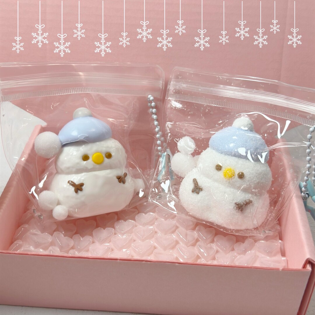 Mini Snowman Taba Squishy Toy Keychain Stress Reliever Unique Fun ...