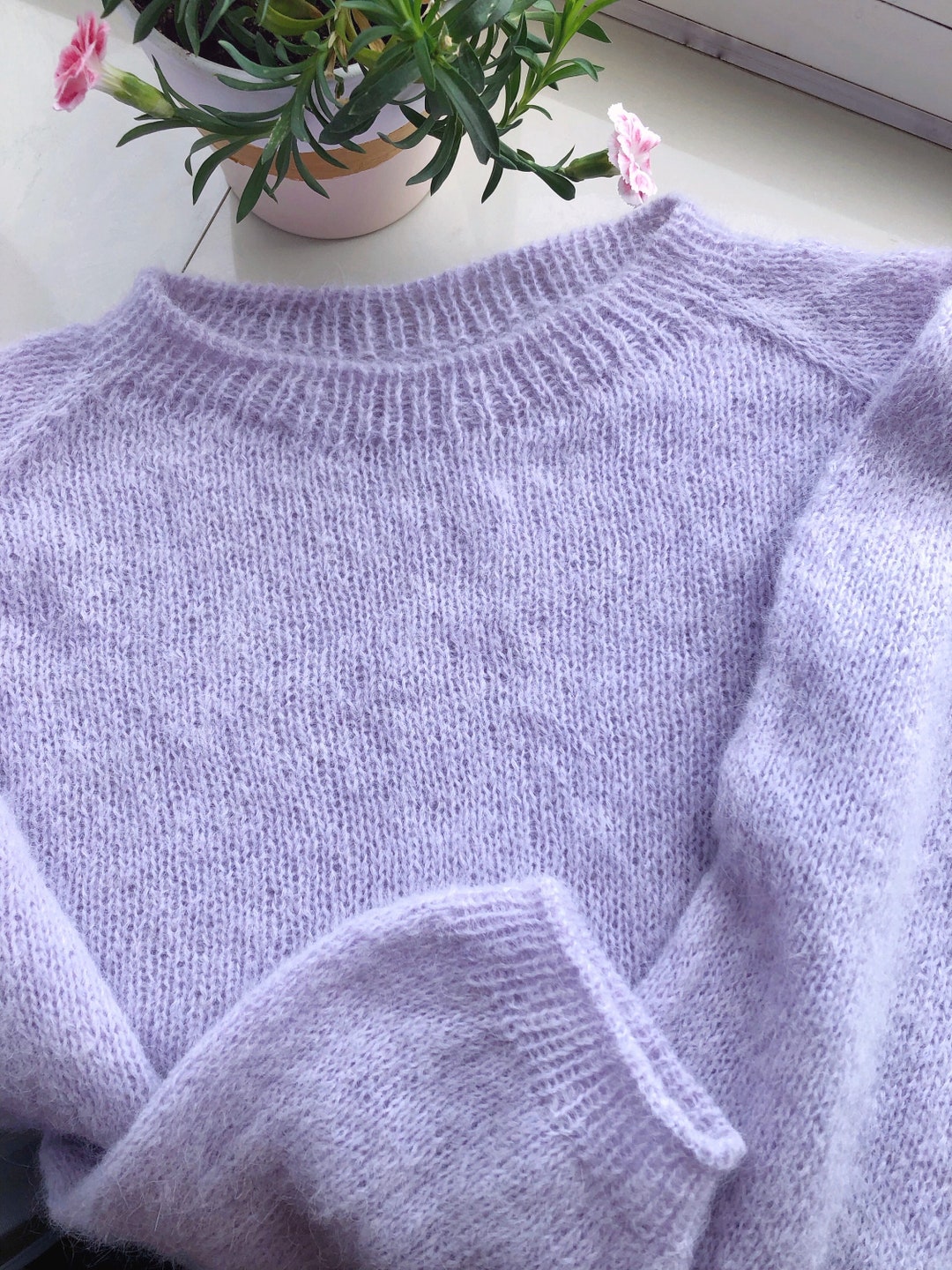 Alpaca Sweater Purple Knit Sweater Women Mauve Cable Knit Sweater ...