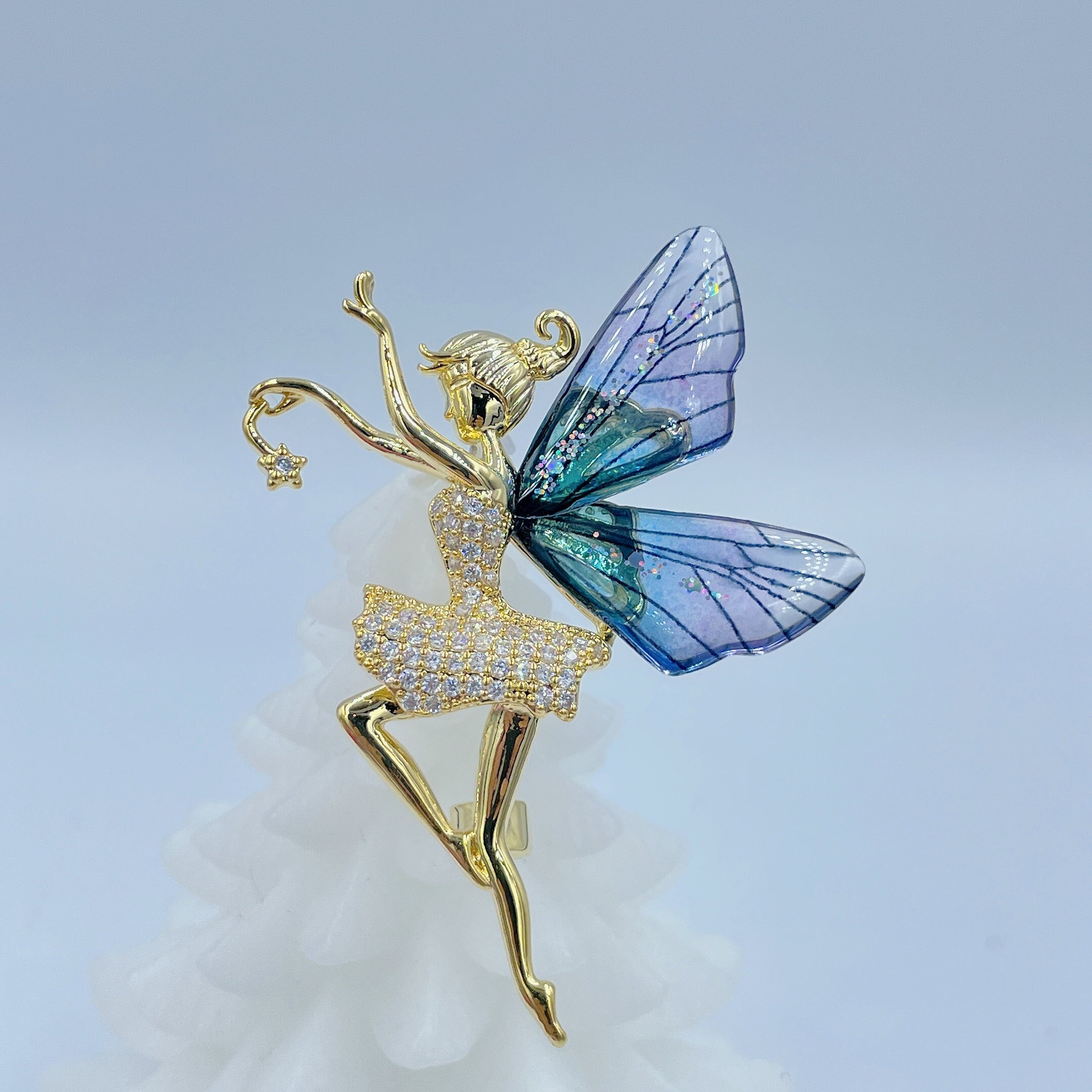 Tinkerbell Fairy Brooch.fairy Brooch.flower Girl Gifts. Dancer Gift ...