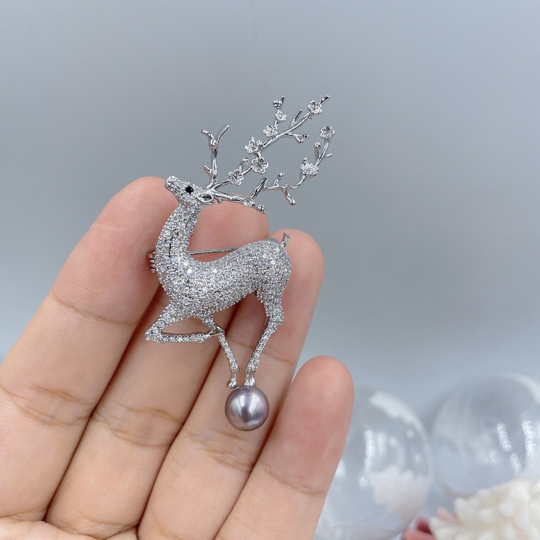 Reindeer Brooch.crystal Brooch.brooch for Women.wedding Gift.x-mas Gift ...
