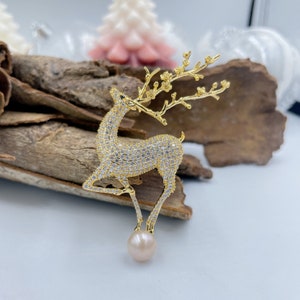 Reindeer Brooch.crystal Brooch.brooch for Women.wedding Gift.x-mas Gift ...