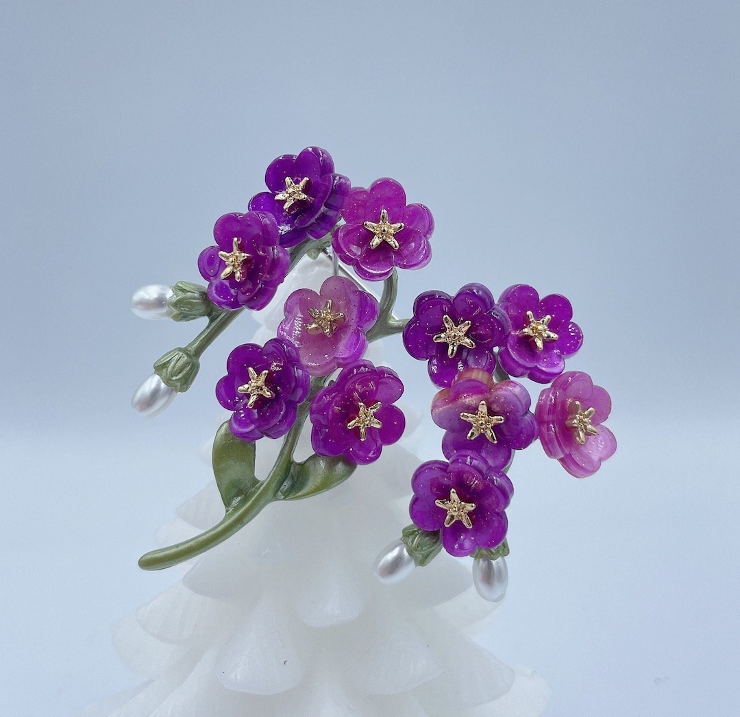 Large Purple Flower Brooch .crystal Brooch.mother Day Gift.brooches for ...