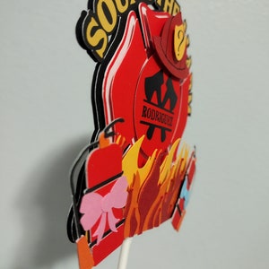 Firefighter Gender Reveal Cake Topper Personalized Fire Extinguisher ...