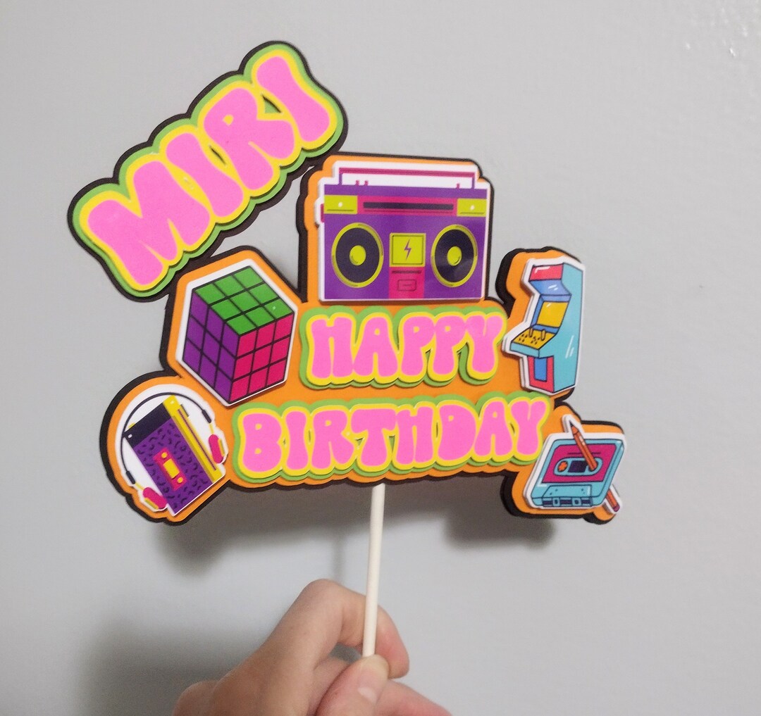 80s and 90s Themed Cake Topper Personalized Groovy Decor Retro ...
