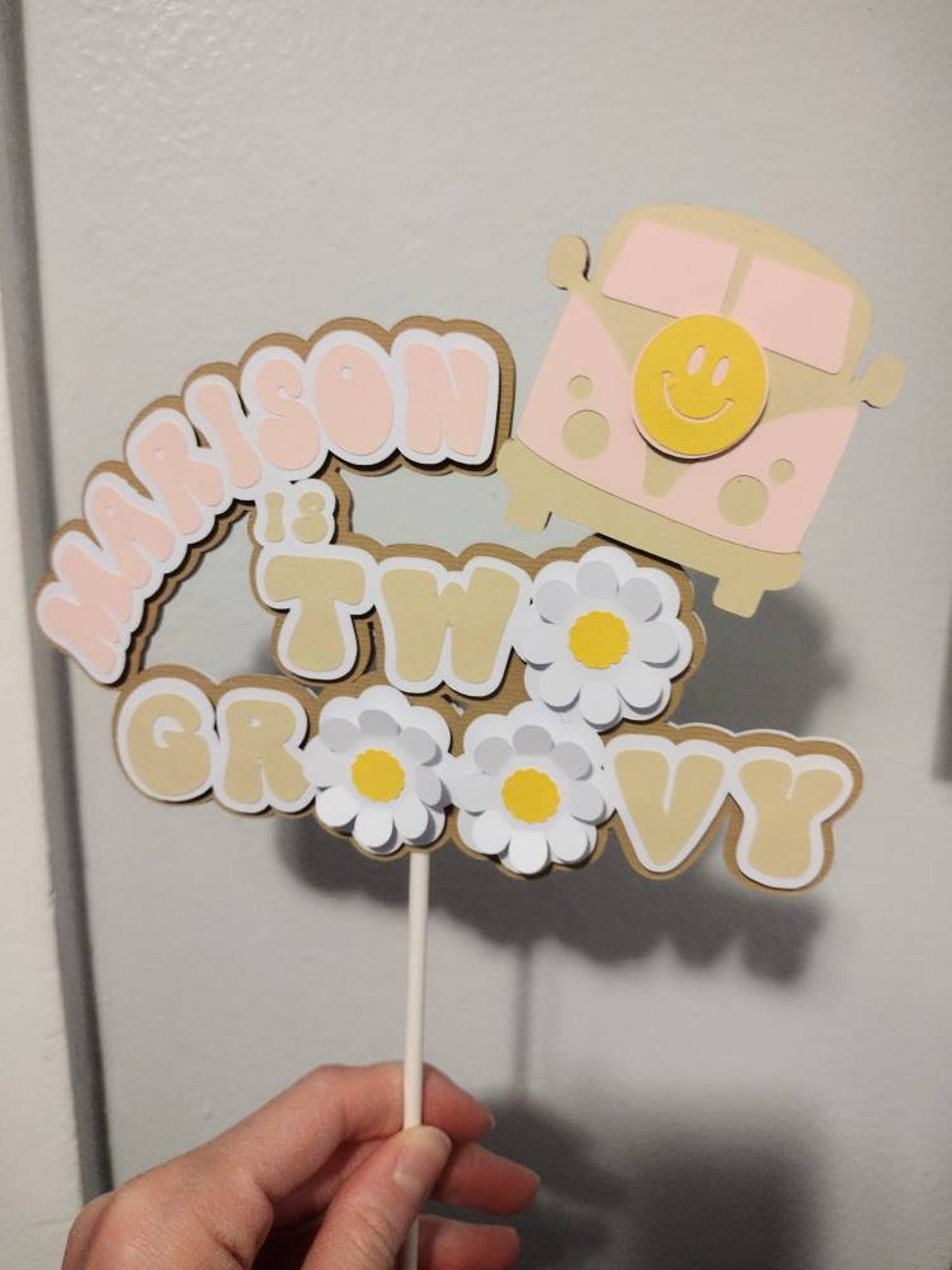 Two Groovy Cake Topper 70s Birthday Cake Topper Retro - Etsy