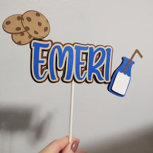 Cookie and Milk Cake Topper Cookie Inspired Cake Topper Cookie Theme ...