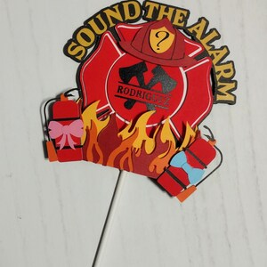 Firefighter Gender Reveal Cake Topper Personalized Fire Extinguisher ...