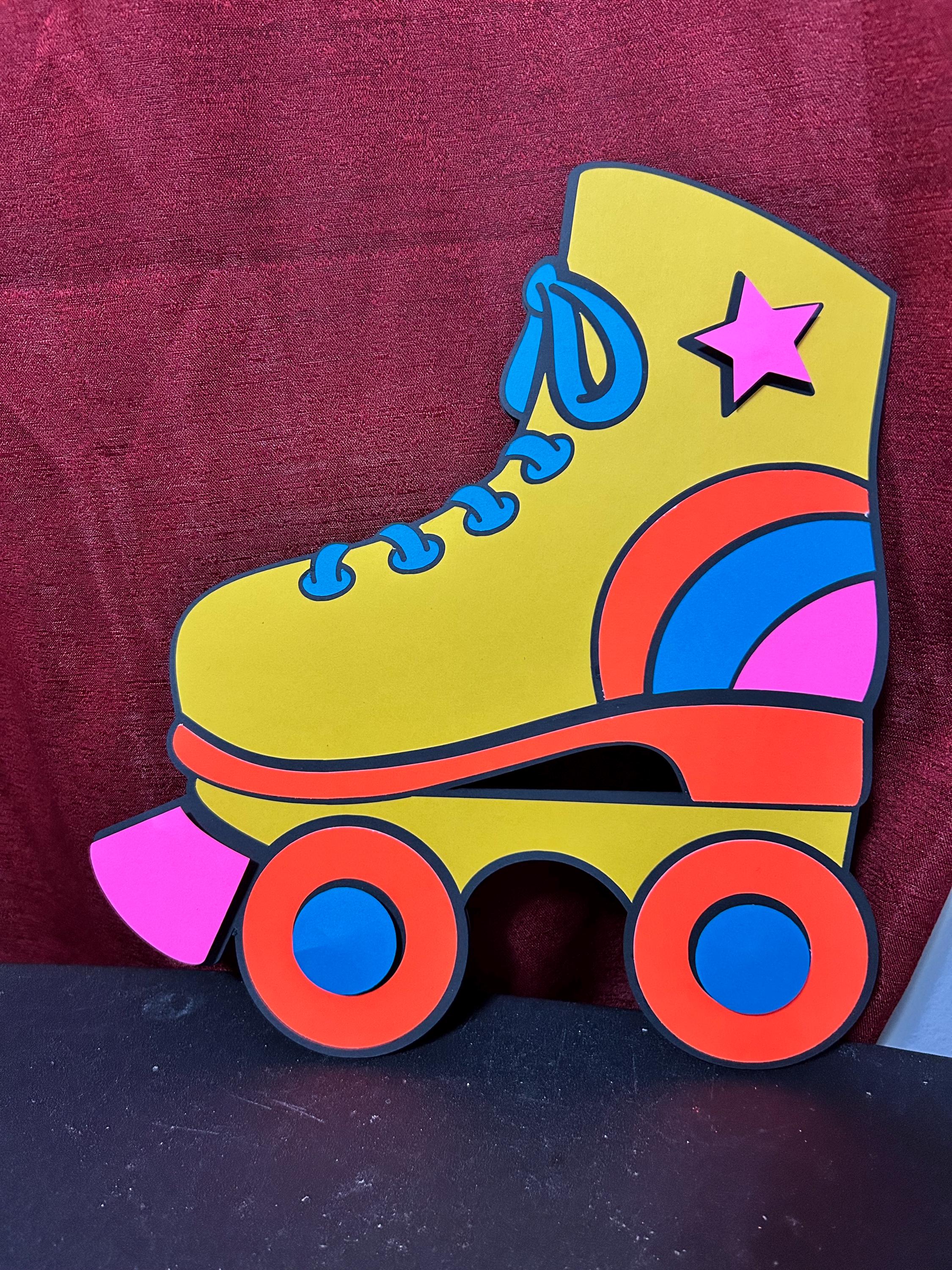 Roller Skate Cutout With Stand 80s and 90s Themed Neon Skate Retro ...