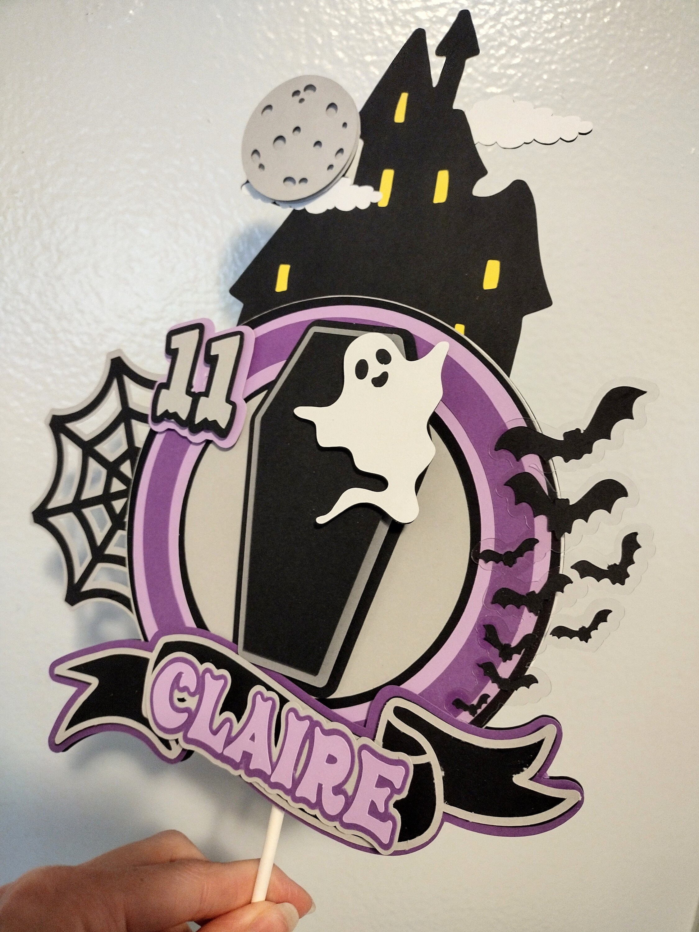 Spooky ONE Halloween Cake Topper: Personalized Ghost, Bats, Haunted ...