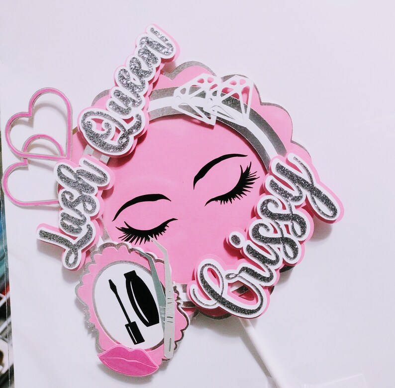 Lash Tech Cake Topper Eyelashes Cake Topper Eyelash Decor Beauty Party ...