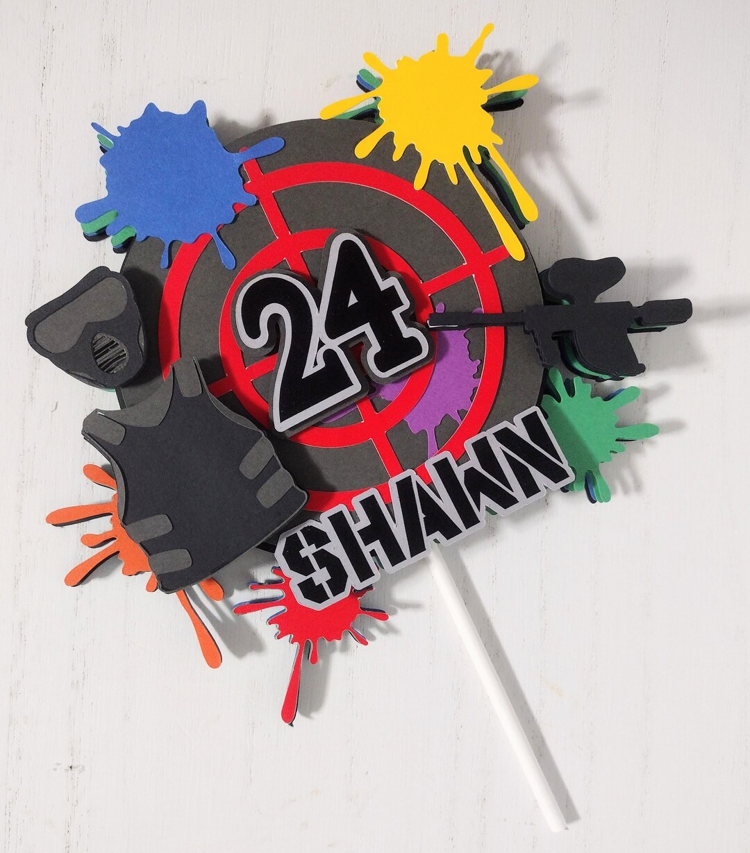 Paintball Cake Topper, Paintballing Cake Topper, Paintball Birthday ...