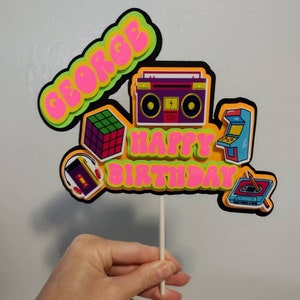 80s and 90s Themed Cake Topper Personalized Groovy Decor Retro ...