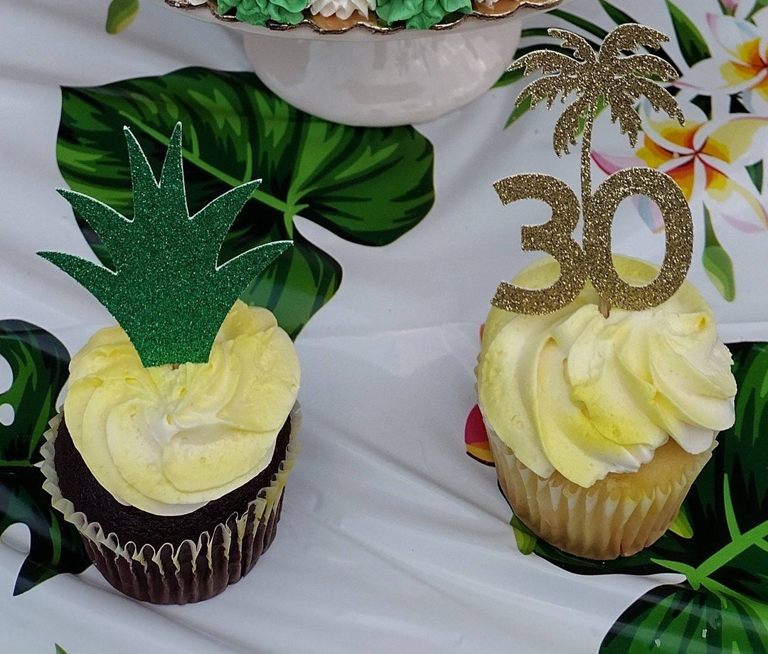 Aloha 30 Cupcake Toppers Luau 30th Birthday Hawaii Theme Decorations ...