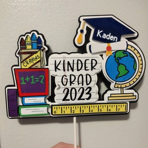 Kindergarten Graduation Cake Topper, Class of 2024, Kinder Grad 2024 ...