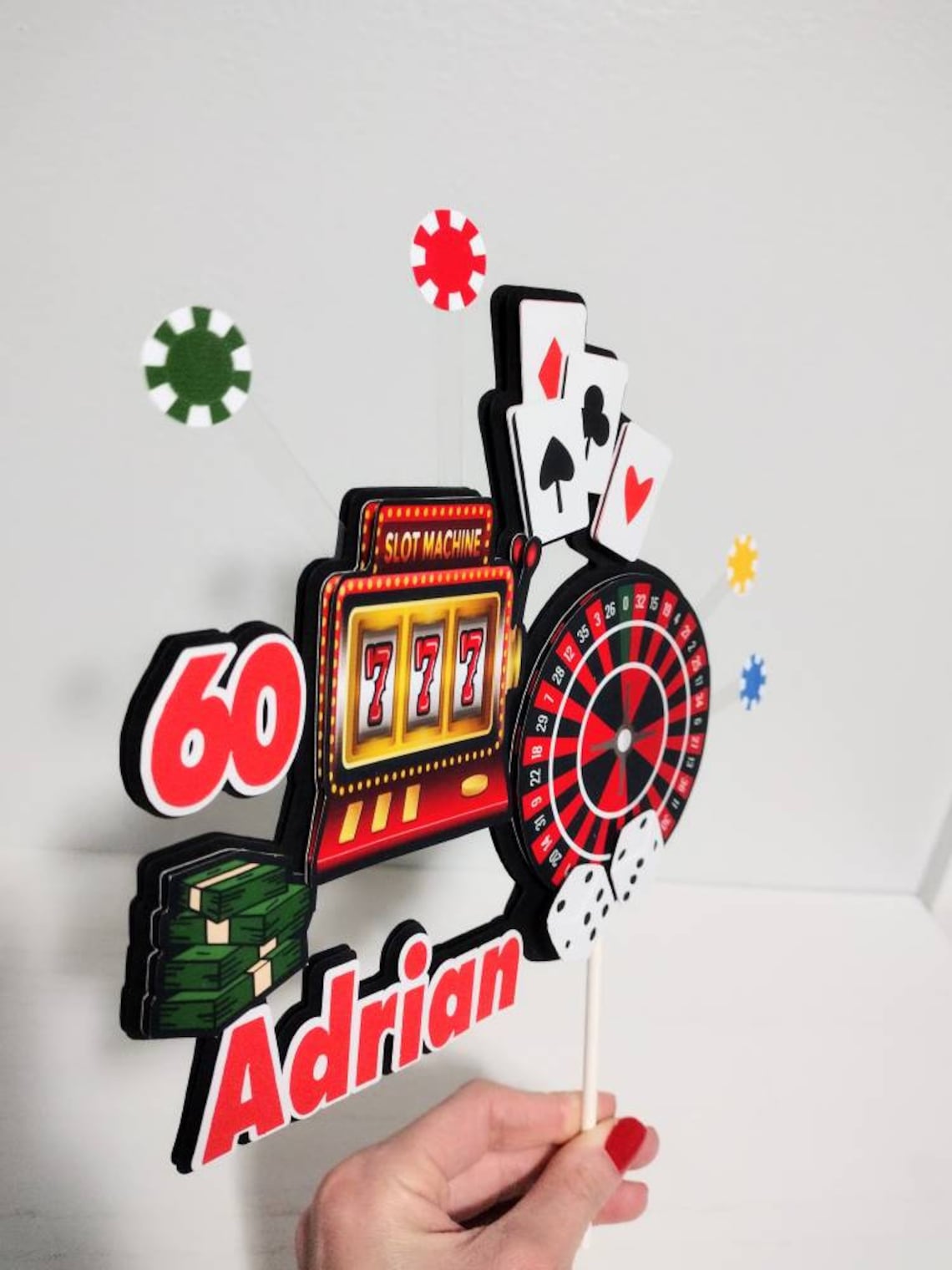 Casino Theme Cake Topper Poker Cake Topper Personalized - Etsy