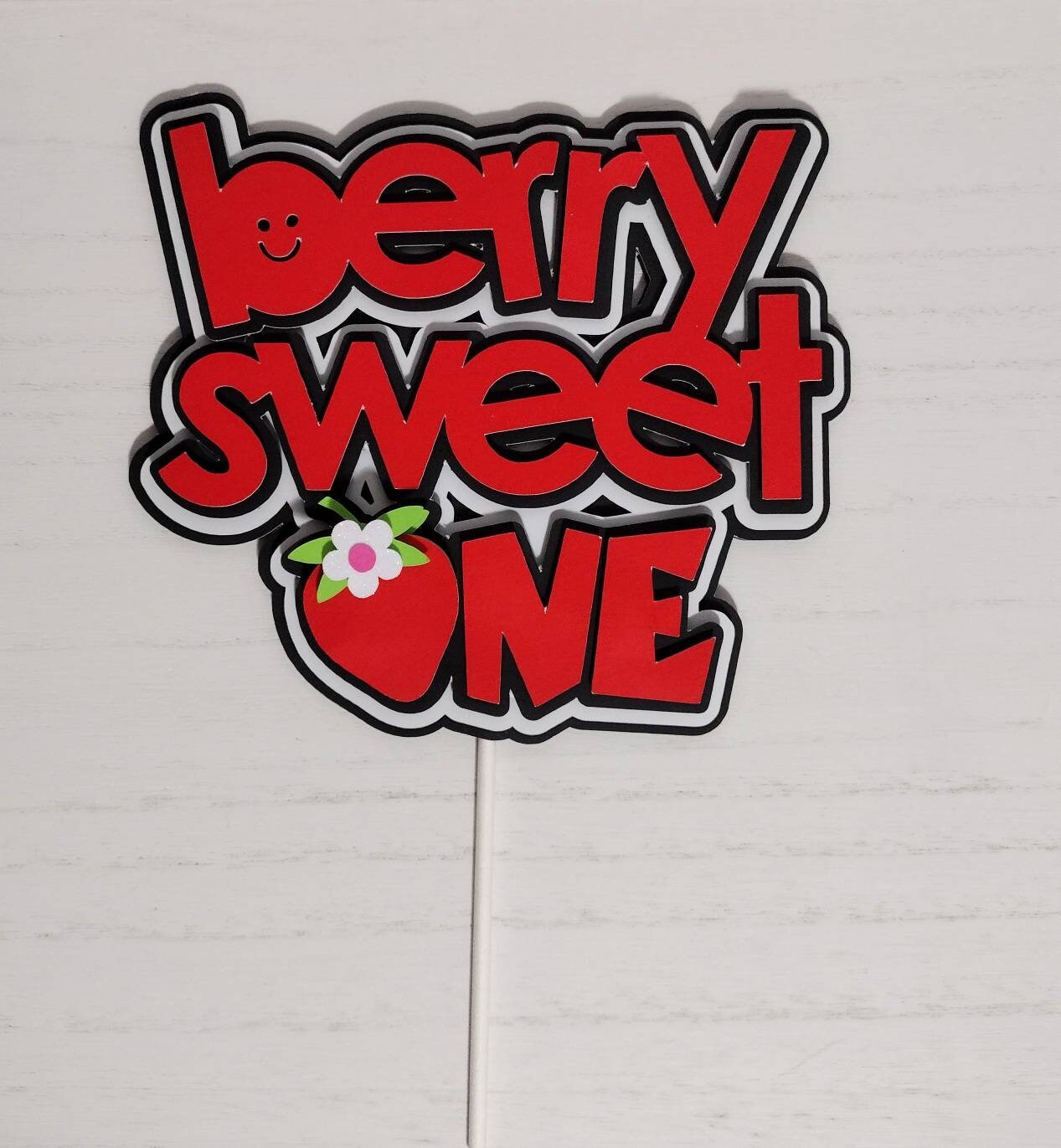 Berry Sweet ONE Cake Topper Strawberry Birthday Theme Cake | Etsy