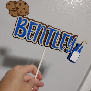 Cookie and Milk Cake Topper Cookie Inspired Cake Topper Cookie Theme ...
