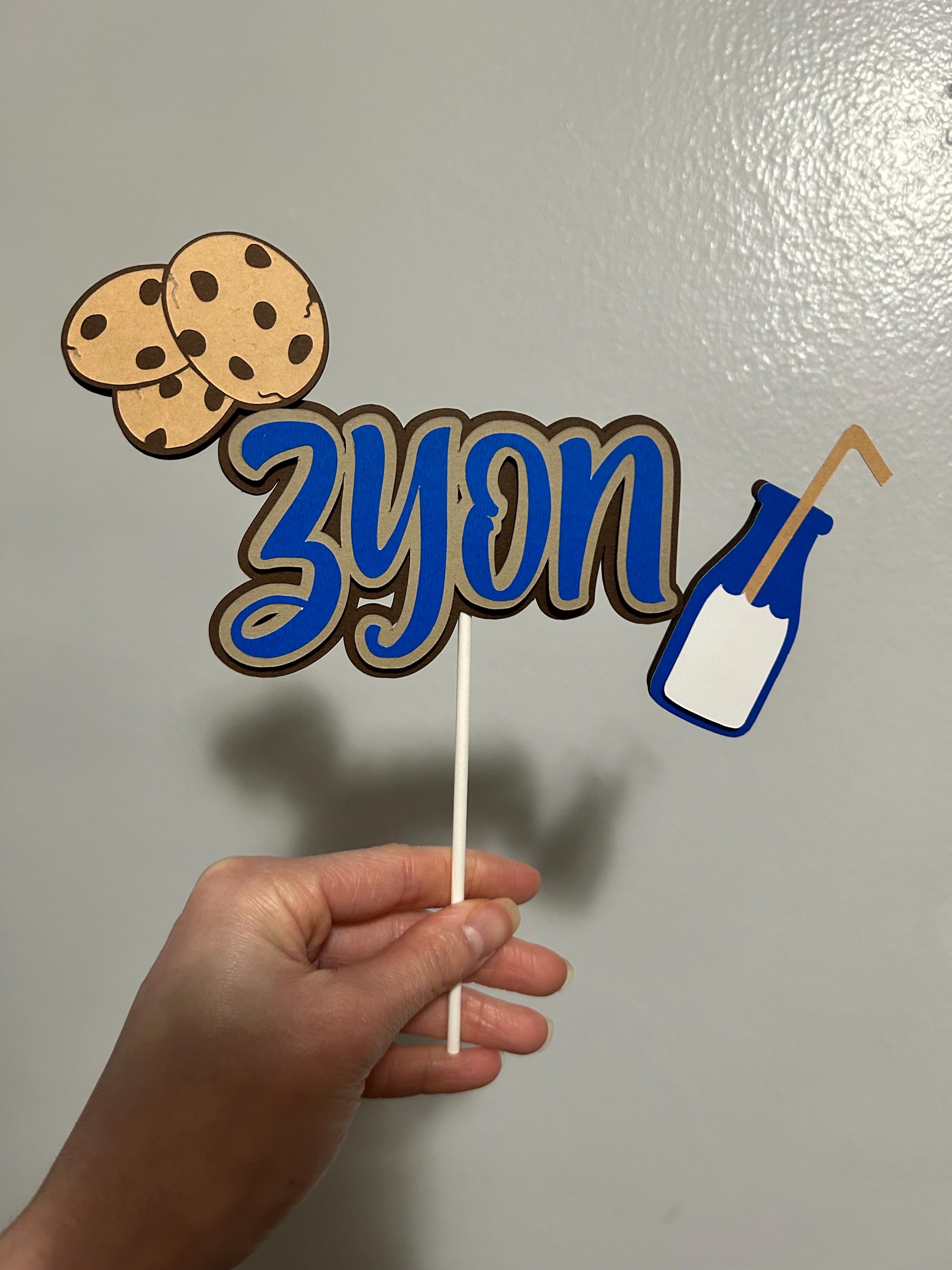 Cookie and Milk Cake Topper Cookie Inspired Cake Topper Cookie Theme ...