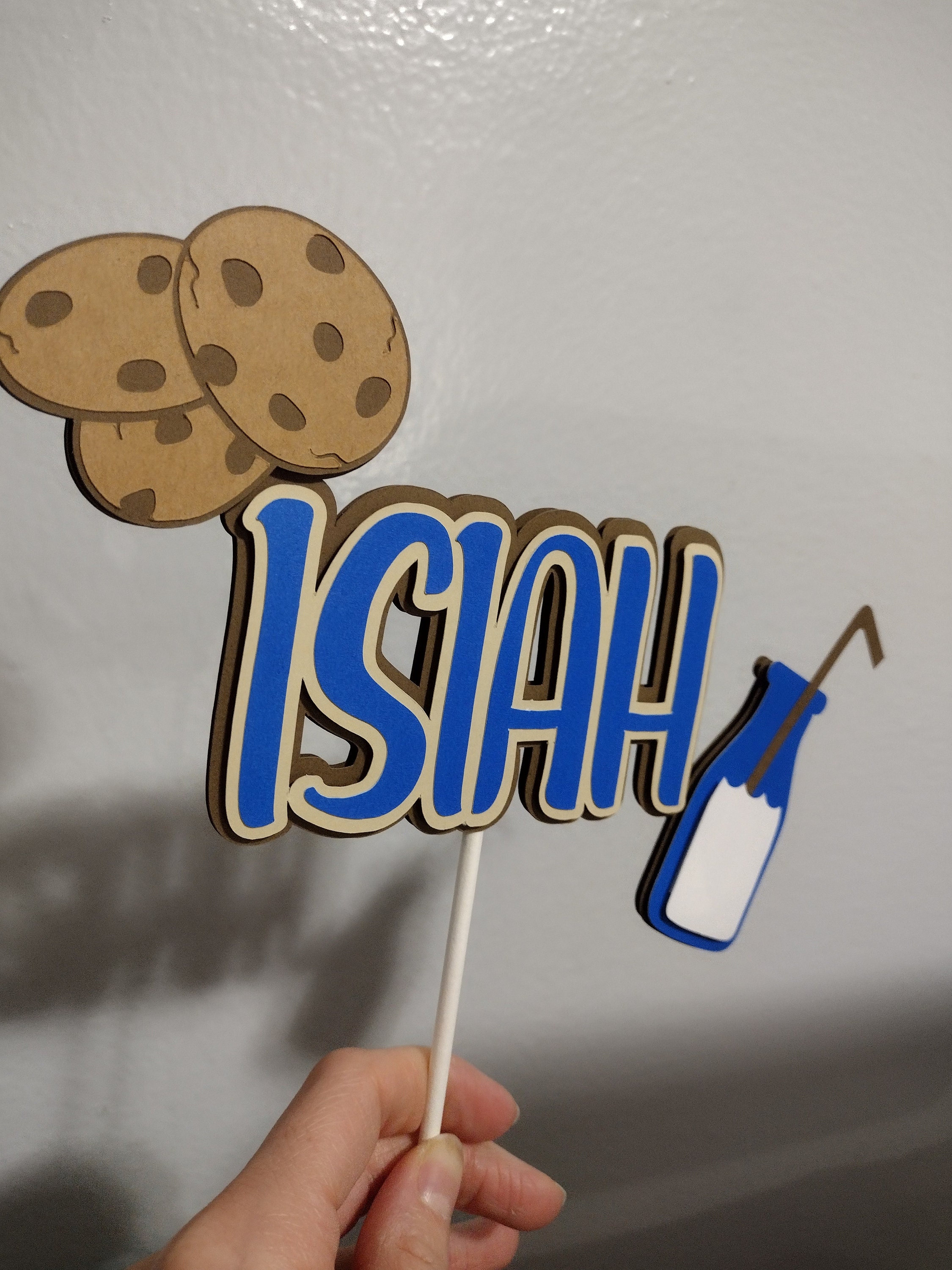 Cookie and Milk Cake Topper Cookie Inspired Cake Topper Cookie Theme ...