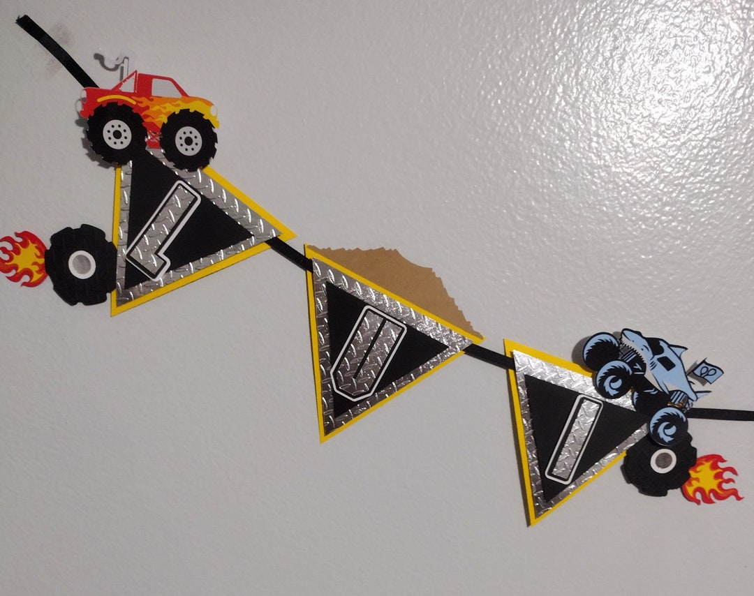 Monster Truck Banner Banner Monster Truck Party Decor - Etsy