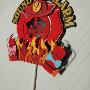 Firefighter Gender Reveal Cake Topper Personalized Fire Extinguisher ...