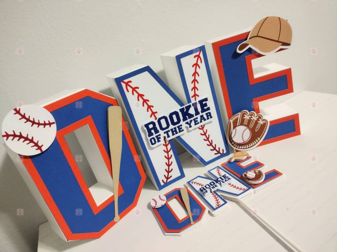 ONE Rookie of the Year Baseball Theme Birthday Letters Cake - Etsy