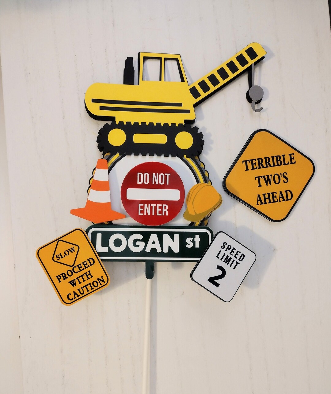 Terrible Twos Ahead Construction Party Truck Party Decor Topper ...