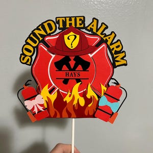 Firefighter Gender Reveal Cake Topper Personalized Fire Extinguisher ...