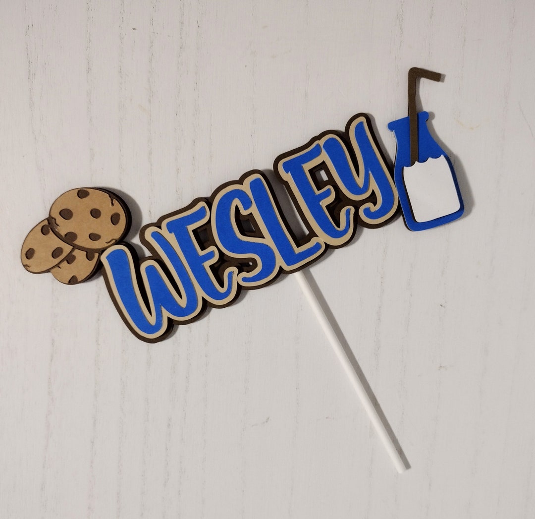 Cookie and Milk Cake Topper Cookie Inspired Cake Topper Cookie Theme ...