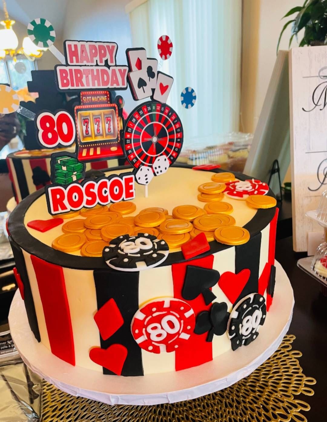 Casino Theme Cake Topper Poker Cake Topper Personalized - Etsy