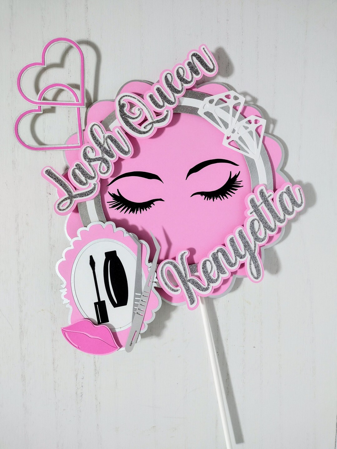 Lash Tech Cake Topper Eyelashes Cake Topper Eyelash Decor Beauty Party ...