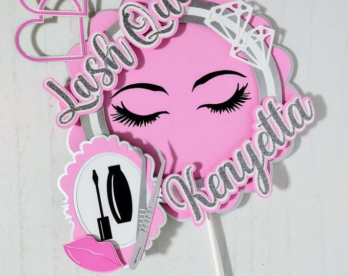 Lash Tech Cake Topper Eyelashes Cake Topper Eyelash Decor Beauty Party ...