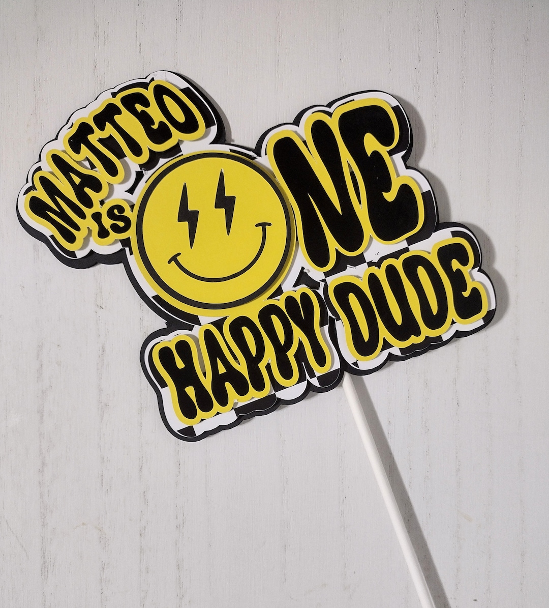 One Happy Dude Cake Topper One Happy Dude Party Decor First Birthday ...