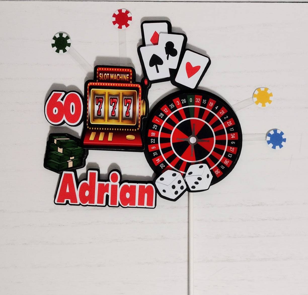 Casino Theme Cake Topper Poker Cake Topper Personalized - Etsy