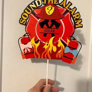 Firefighter Gender Reveal Cake Topper Personalized Fire Extinguisher ...