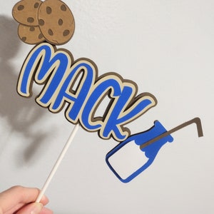 Cookie and Milk Cake Topper Cookie Inspired Cake Topper Cookie Theme ...