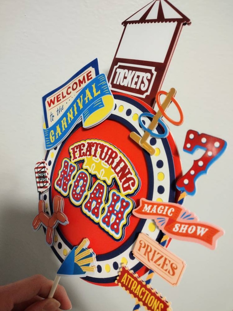 Circus Cake Topper Carnival Cake Topper Circus Party Circus Birthday ...