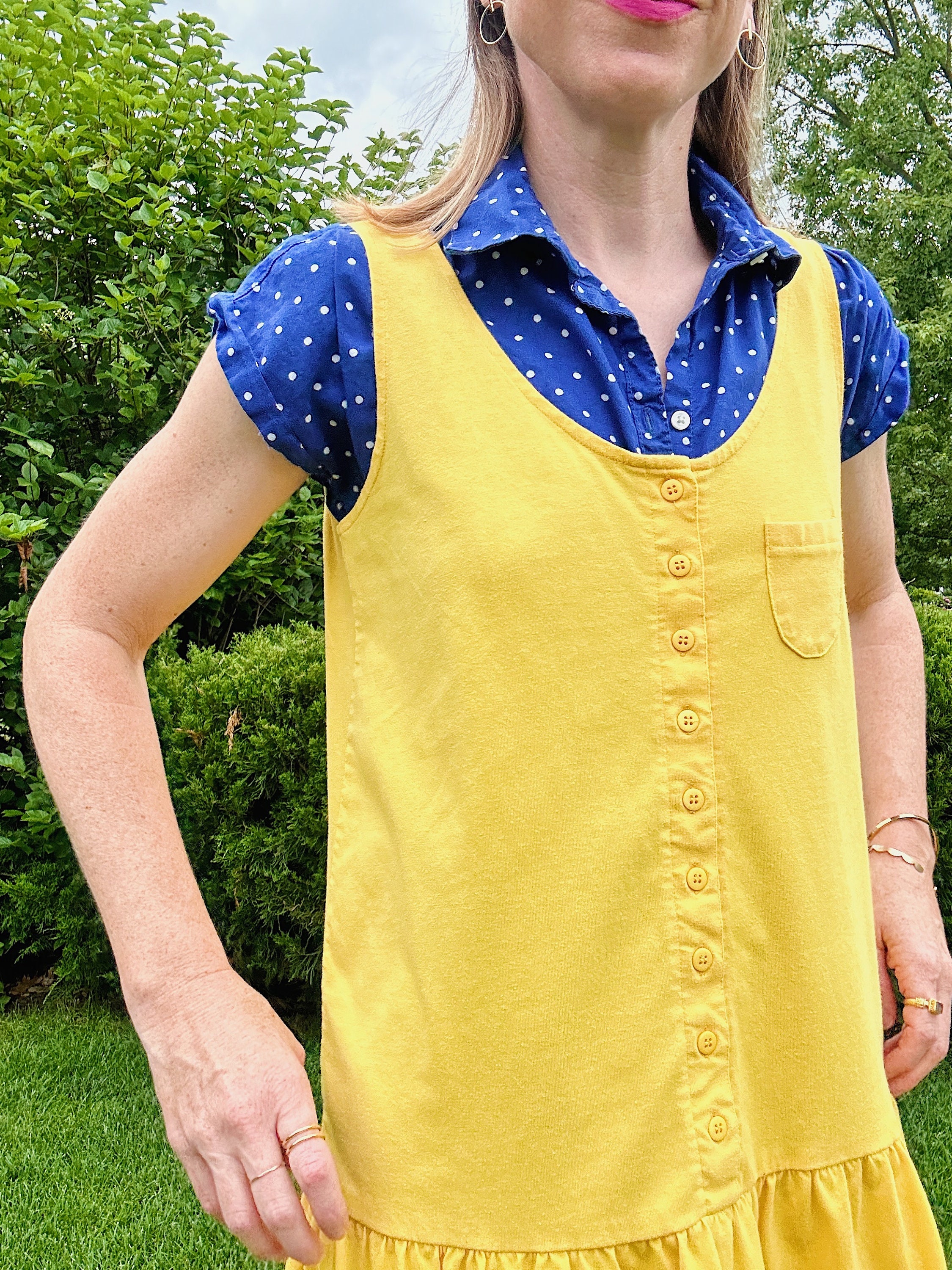 Vintage Yellow Sundress Drop Waist 80s Dress Solid Yellow Tank Dress ...